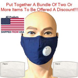 Generic | Accessories | Blue Face Mask Air Valve 2 Filters | Poshmark